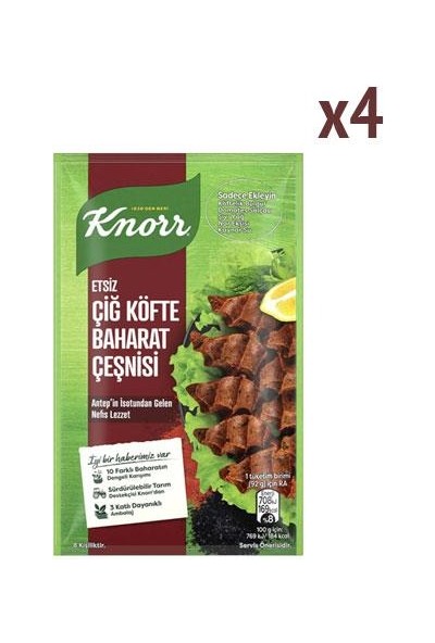 Knorr Etsiz Çiğ Köfte Baharat Çeşnisi 40 gr x 4 Knorr Etsiz Çiğ Köfte Baharat Çeşnisi 40 gr x 4