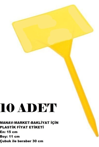 Plastik Fıyat Etiketi Sarı 10 Adet