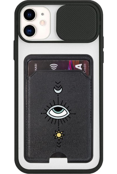 Shoptocase Apple iPhone 11 Yıldızlı Göztasarımlı Sürgülü Kamera ve Kartlıklı Telefon Kılıfı Shoptocase Apple iPhone 11 Yıldızlı Göztasarımlı Sürgülü Kamera ve Kartlıklı Telefon Kılıfı
