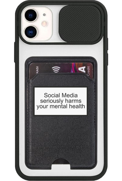 Shoptocase Apple iPhone 11 Social Media Tasarımlı Sürgülü Kamera ve Kartlıklı Telefon Kılıfı Shoptocase Apple iPhone 11 Social Media Tasarımlı Sürgülü Kamera ve Kartlıklı Telefon Kılıfı