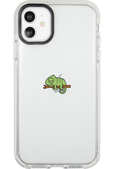 Shoptocase Apple iPhone 11 Beyaz Kenarlı Anti Shock Bukalemun Desenli Telefon Kılıfı Shoptocase Apple iPhone 11 Beyaz Kenarlı Anti Shock Bukalemun Desenli Telefon Kılıfı