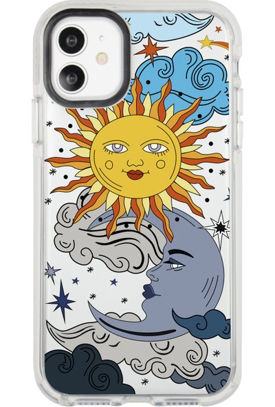 Shoptocase Apple iPhone 11 Beyaz Kenarlı Anti Shock Güneş Ay Tarot Kartı Telefon Kılıfı Shoptocase Apple iPhone 11 Beyaz Kenarlı Anti Shock Güneş Ay Tarot Kartı Telefon Kılıfı