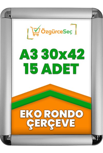 ÖzgürceSeç A3 Açılır Kapanır Rondo Çerçeve 30 x 42 cm 15'li