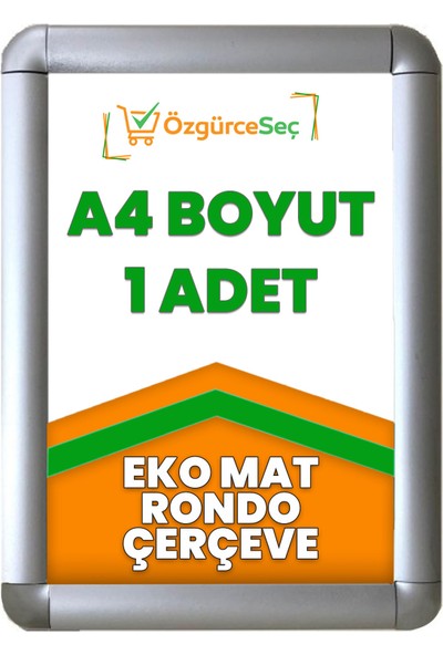 ÖzgürceSeç A4 Rondo Çerçeve Açılır Kapanır Mat Köşe Tekli 21 x 30 cm