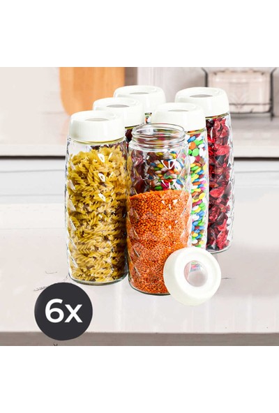 Porsima 1600 cc Mega Boy 6 Parça Kristal Kavanoz Saklama Kabı Seti Porsima 1600 cc Mega Boy 6 Parça Kristal Kavanoz Saklama Kabı Seti