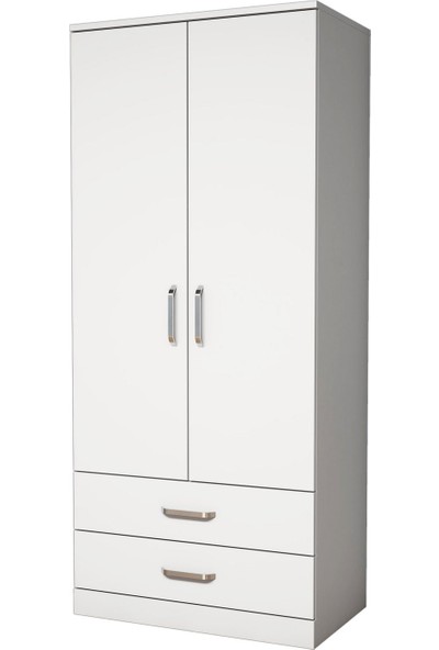 White Home 2 Kapaklı 2 Çekmeceli Gardırop