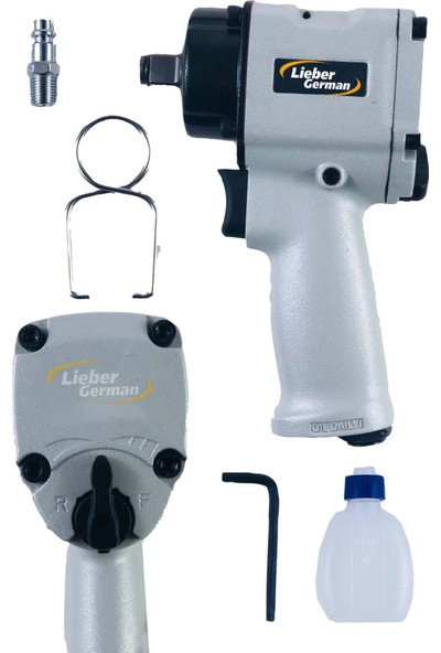 Lieber German Teknoloji 1100955S 840 Nm Havalı Kısa Kafa Çift Çekiç Somun Sökme Sıkma Tabancası 7500 Rpm Lieber German Teknoloji 1100955S 840 Nm Havalı Kısa Kafa Çift Çekiç Somun Sökme Sıkma Tabancası 7500 Rpm