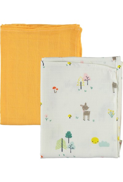 Civil Baby Çok Amaçlı 2'li Müslin Battaniye 80X120 cm Sarı