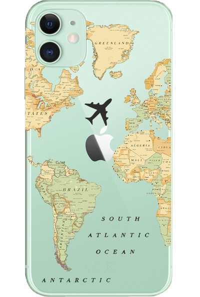 Shoptocase Apple iPhone 11 Transparan Harita Tasarım Süper Şeffaf Silikon Telefon Kılıfı Shoptocase Apple iPhone 11 Transparan Harita Tasarım Süper Şeffaf Silikon Telefon Kılıfı