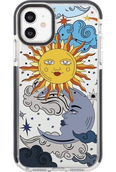 Shoptocase Apple iPhone 11 Siyah Kenarlı Anti Shock Güneş Ay Tarot Desenli Telefon Kılıfı Shoptocase Apple iPhone 11 Siyah Kenarlı Anti Shock Güneş Ay Tarot Desenli Telefon Kılıfı