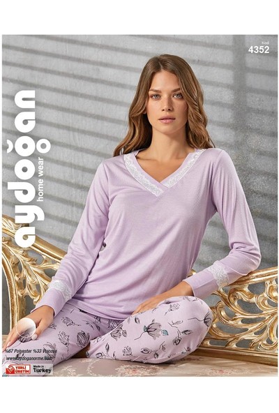 Boyraz Kadın Pijama Takımı Lila 4352-