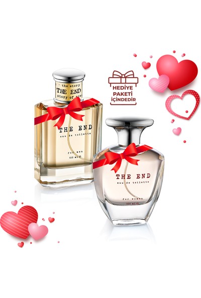 The End Sevgililer Günü Özel Edt Kadın Parfüm ve Edt Erkek Parfüm Seti 100 ml x 2 Adet The End Sevgililer Günü Özel Edt Kadın Parfüm ve Edt Erkek Parfüm Seti 100 ml x 2 Adet