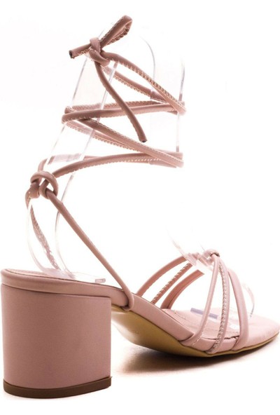 Wave Shoes Gate Ella Pudra Renk Ipli Kadın Günlük Sandalet