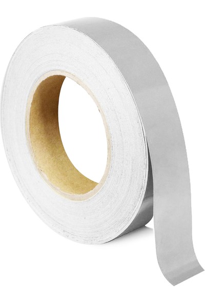 Badem10 Reflektörlü Reflektif Fosforlu Şerit Bant Beyaz Düz Reflekte Ikaz Bandı 1 Metre