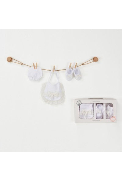 Andywawa 3'lü Bebek Önlük Patik Eldiven Seti AC22511