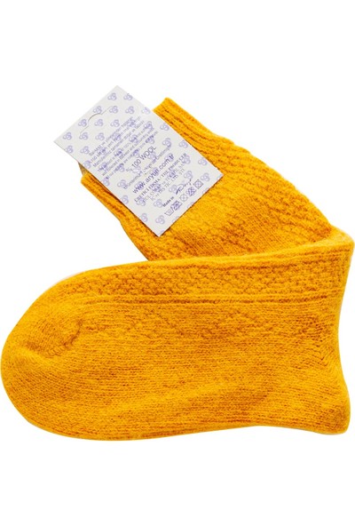 Zeynep Büyükbay Dikişsiz Uzun Yün Çorap Sarı
