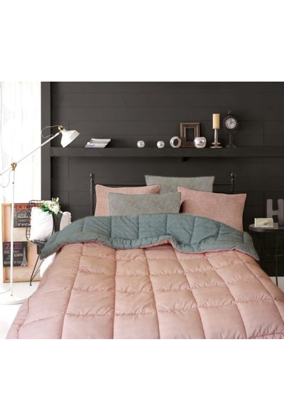 Sedef Home Tek Kişilik Uyku Seti (Lastikli ÇARŞAFLI/100) Pudra - Gri Sedef Home Tek Kişilik Uyku Seti (Lastikli ÇARŞAFLI/100) Pudra - Gri