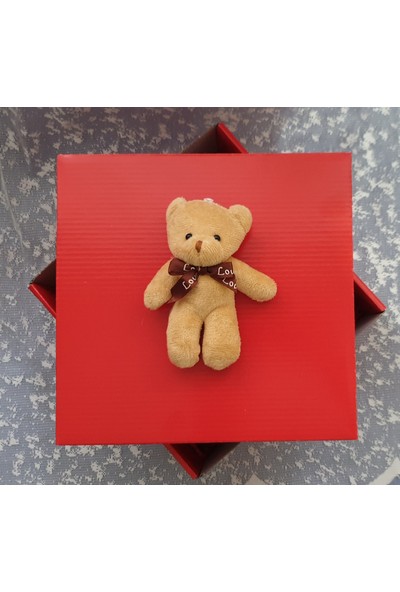 Leonun Dükkanı Kırmızı Boş Hediye Kutusu Ayıcıklı (Kırmızı Kırpık Hediyedir)