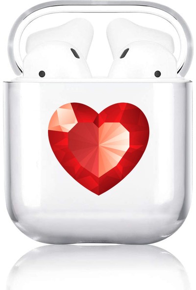 Cekuonline Apple Airpods Kılıf Desenli Şeffaf Mika Uv Kapak - Kristal Kalp Cekuonline Apple Airpods Kılıf Desenli Şeffaf Mika Uv Kapak - Kristal Kalp