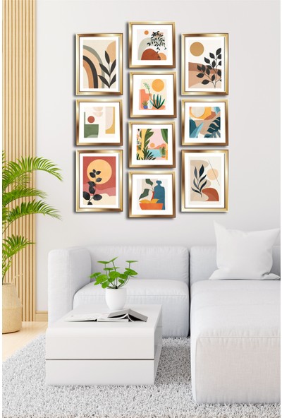 Cadran 10 Parçalı Çerçeve Görünümlü Mdf Tablo Seti FLM194