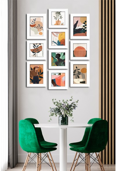 Cadran 10 Parçalı Çerçeve Görünümlü Mdf Tablo Seti FLM199