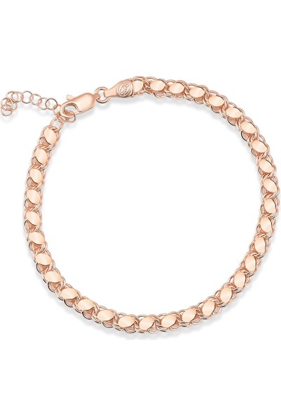 Arpa Zincir Gümüş Bileklik Rose