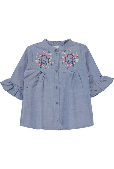 Civil Girls Kız Çocuk Gömlek 6-9 Yaş Mavi