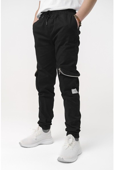 Pina Kids Erkek Çocuk Pamuklu Paçaları Lastikli Kargo Pantolon