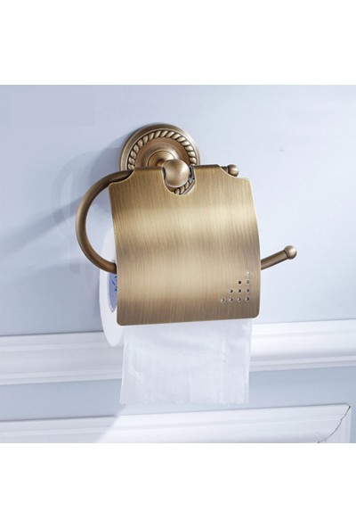 Fause Kapaklı Tuvalet Kağıtlık Vintage Antik Pirinç Fause Kapaklı Tuvalet Kağıtlık Vintage Antik Pirinç