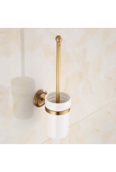 Fause Askılı Tuvalet Fırçası Vintage Antik Pirinç