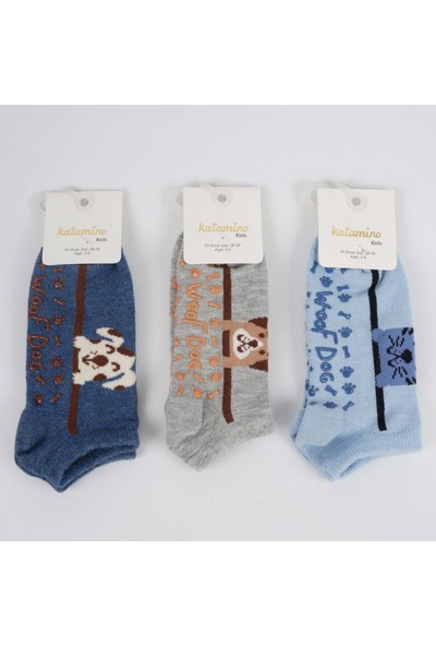 Katamino Pascal 3'lü Kaydırmaz Taban Erkek Çocuk Patik Çorap Katamino Pascal 3'lü Kaydırmaz Taban Erkek Çocuk Patik Çorap