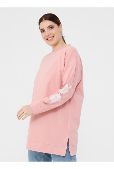 Büyük Beden Doğal Kumaşlı Kolları Nakışlı Tunik Kurusu Bej Alia Büyük Beden Doğal Kumaşlı Kolları Nakışlı Tunik Kurusu Bej Alia