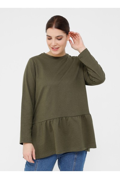 Büyük Beden Eteği Volanlı Tunik Alia Büyük Beden Eteği Volanlı Tunik Alia