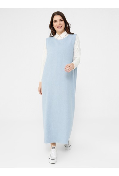 Büyük Beden Pamuk Kumaşlı Kolsuz Elbise Mavi Alia Büyük Beden Pamuk Kumaşlı Kolsuz Elbise Mavi Alia