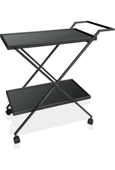 The Mia Servis Arabası 80 x 80 x 35 cm - Siyah