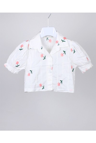 Escabel Kız Çocuk Çiçekli Gömlek Kısa Boy