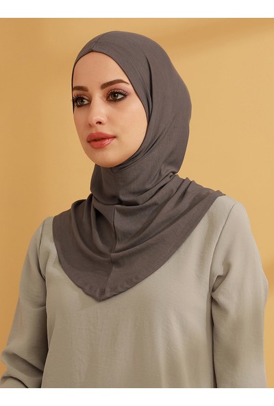 Tuva Pratik Jersey Hijab Türban - Gri - Tuva