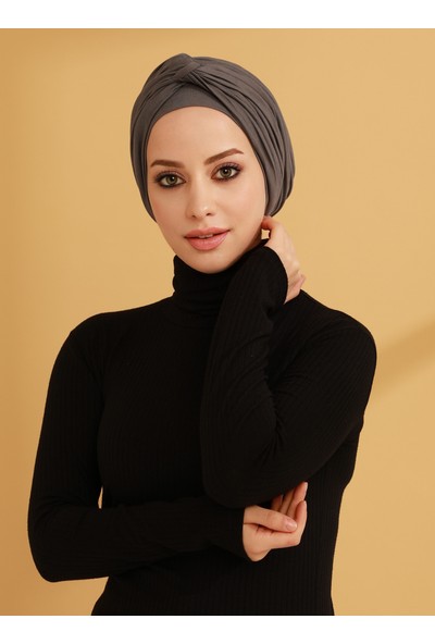 Tuva Pratik Penye Dolama Bone - Gri - Tuva