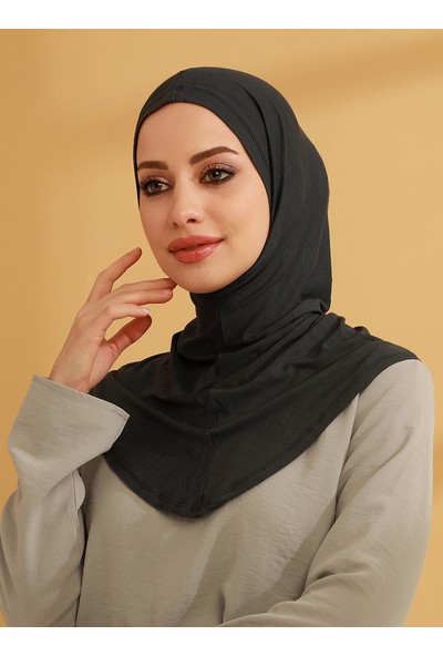Tuva Pratik Jersey Hijab Türban - Antrasit - Tuva