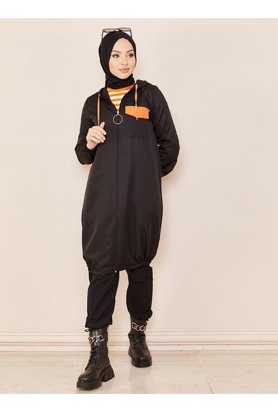 Tofisa Boydan Fermuarlı Kap - Siyah - Tofisa