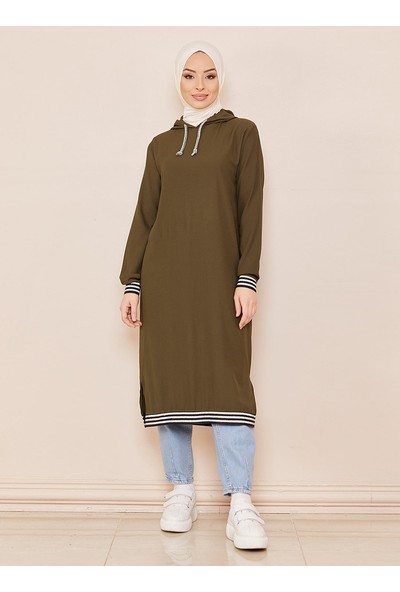 Tofisa Kapüşonlu Tunik - Haki - Tofisa