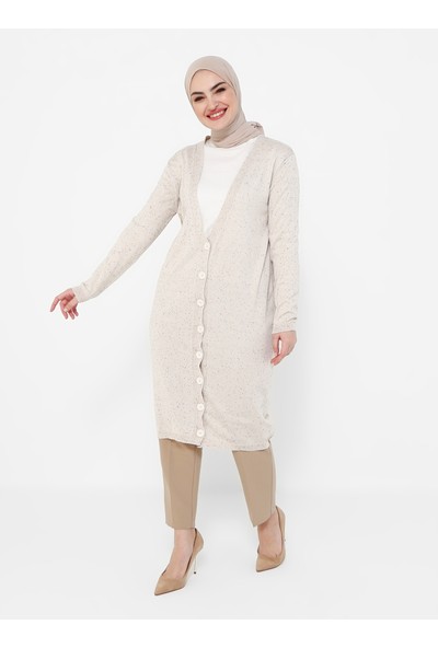 Tavin Düğmeli Triko Hırka - Bej - Tavin Tavin Düğmeli Triko Hırka - Bej - Tavin