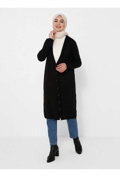 Tavin Düğmeli Triko Hırka - Siyah - Tavin Tavin Düğmeli Triko Hırka - Siyah - Tavin