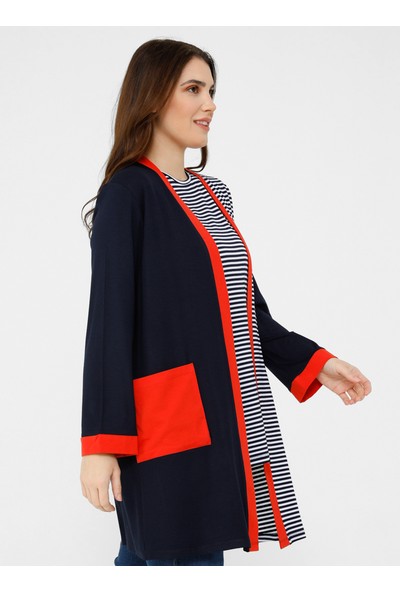 Alia Büyük Beden Doğal Kumaşlı Tunik&kap Ikili Takım - Lacivert Nar Çiçeği Beyaz - Alia Alia Büyük Beden Doğal Kumaşlı Tunik&kap Ikili Takım - Lacivert Nar Çiçeği Beyaz - Alia