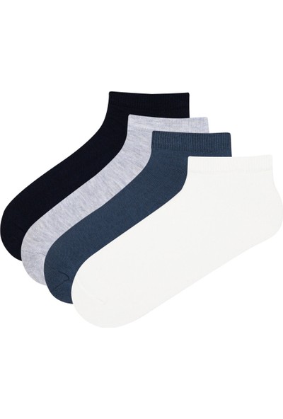 Mml Mavi Multı Basic 4lü Patik Çorap