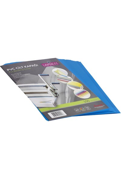 Lamiess A-3 160 Micron Opak Cilt Kapağı Mavi 100'lü Lamiess A-3 160 Micron Opak Cilt Kapağı Mavi 100'lü