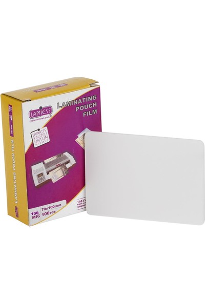 Lamiess 70 X 100 Mm 100 Mıc.Polyester Laminasyon Filmi 300 'Lü Lamiess 70 X 100 Mm 100 Mıc.Polyester Laminasyon Filmi 300 'Lü