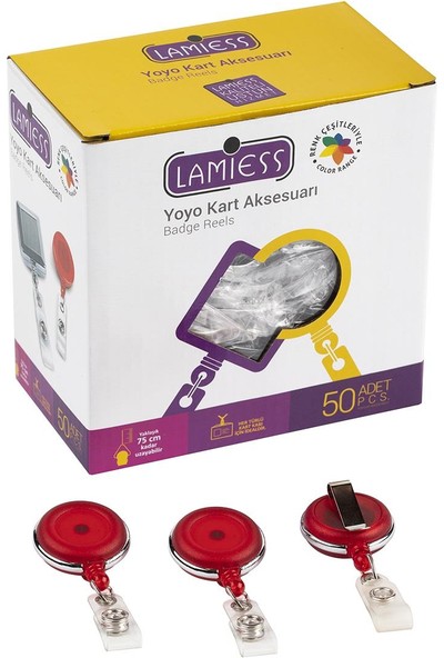 Lamiess Lms 378 Çelik Bordürlü Yuvarlak Yoyo Şeffaf Kırmızı 50'li