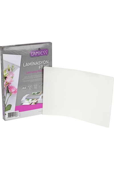 Lamiess A-4 216 x 303 mm 125 Mıc.polyester Laminasyon Filmi 100'LÜ Lamiess A-4 216 x 303 mm 125 Mıc.polyester Laminasyon Filmi 100'LÜ