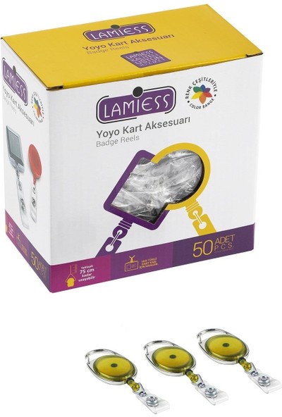 Lamiess Lms 154 Çelik Bordürlü Oval Yoyo Şeffaf Sarı 50'li